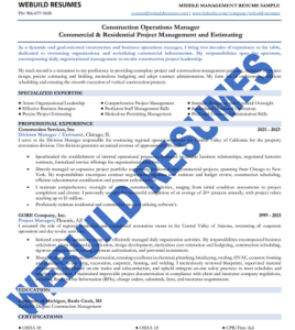 Complete Management Resume Writing Package | Webuild Resumes